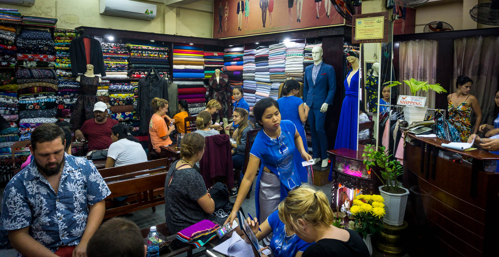 Inside of tailor shop in Hoi An - Find Away Photography